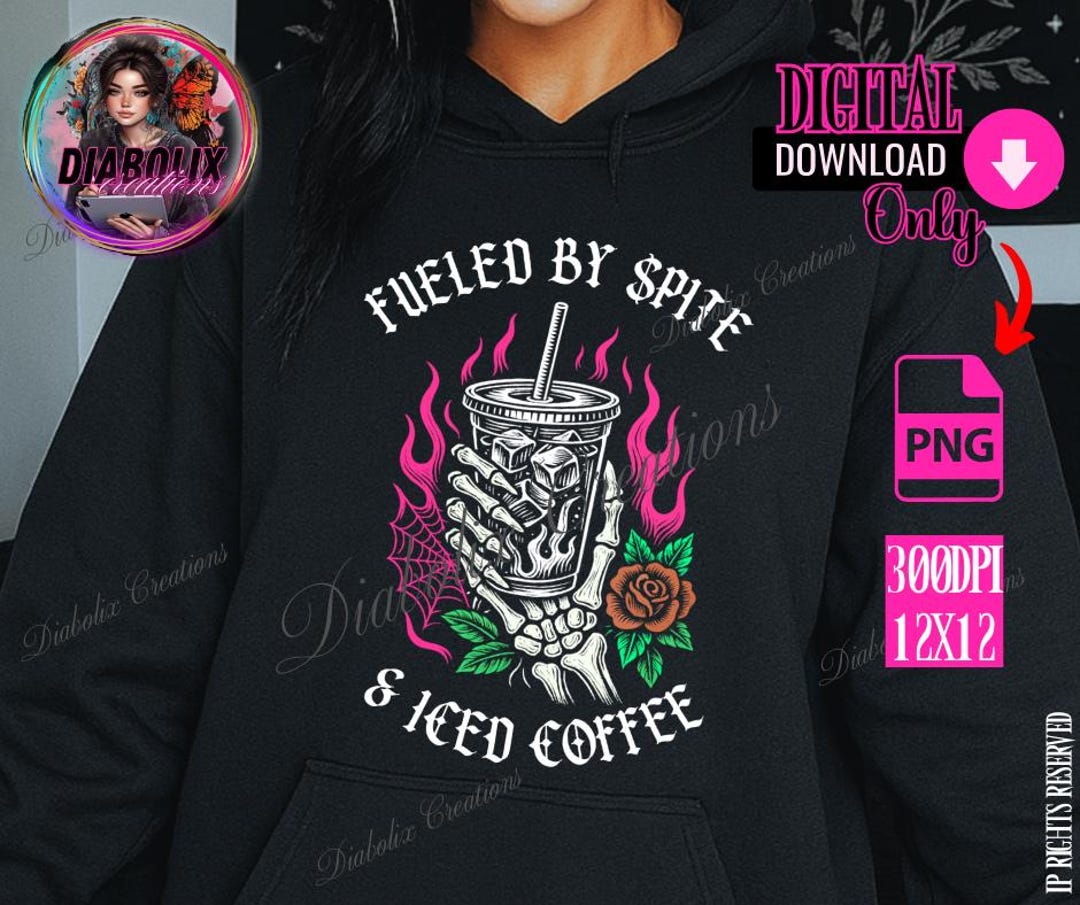 Fueled by Spite & Iced Coffee PNG - Etsy