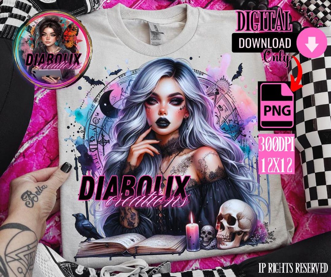 Celestial Witchcraft PNG: Runes, Skulls, Magic T-shirt Design (digital ...