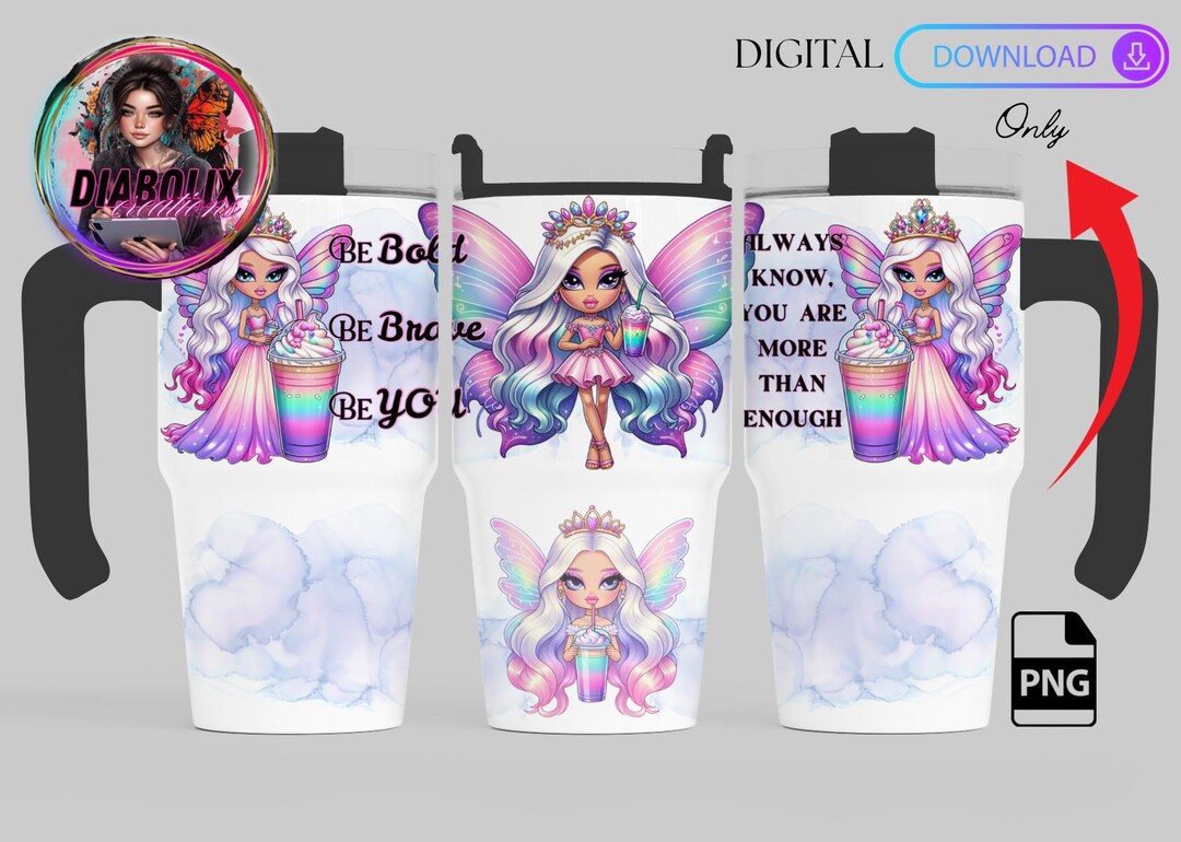 Fairy Affirmation Tumbler Wrap Design: PNG Sublimation Template ...