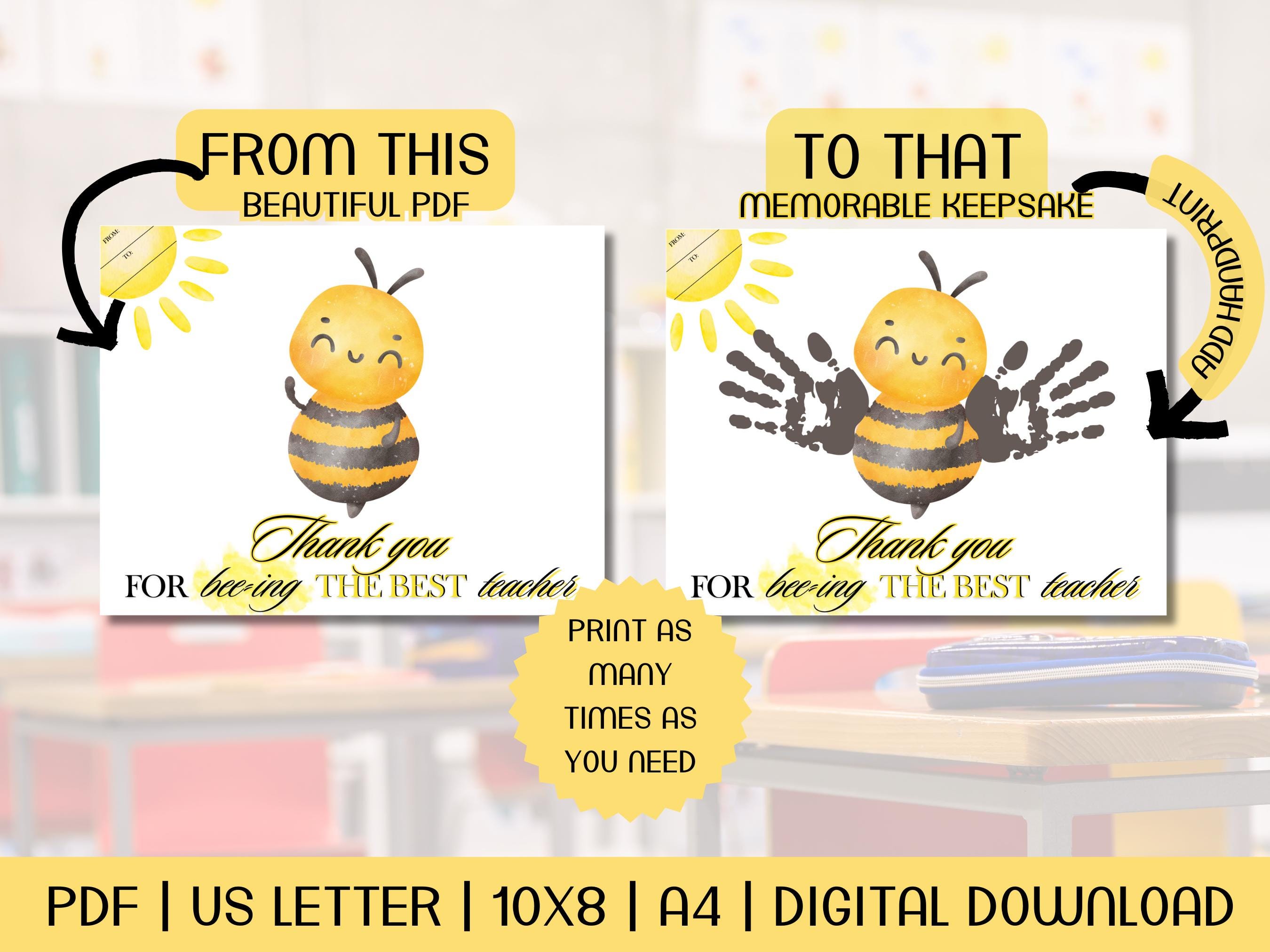 Thank You Teacher Gift Printable, Handprint DIY Craft, Toddler ...