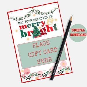 Christmas Gift Card Holder Printable Gift Template May Your Holidays Be ...