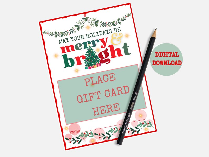 Christmas Gift Card Holder Printable Gift Template May Your Holidays Be ...