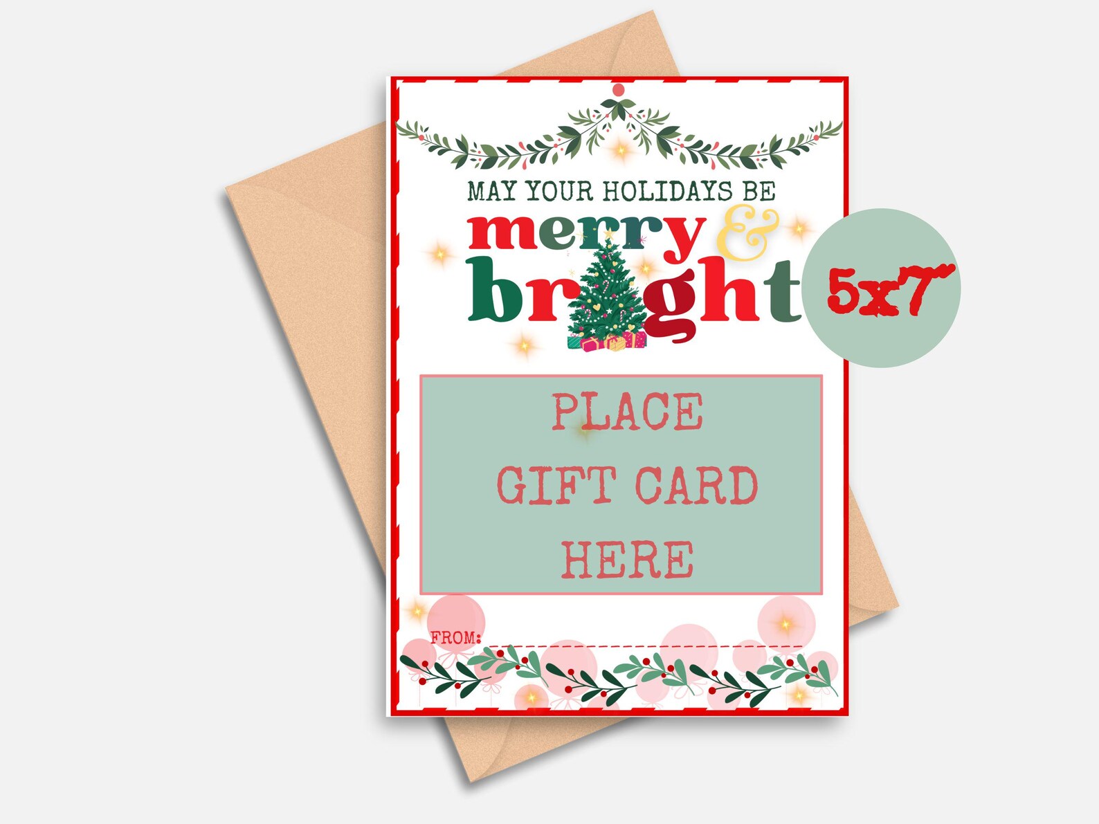 Christmas Gift Card Holder Printable Gift Template May Your Holidays Be ...