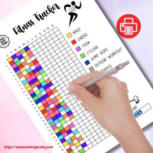 Fitness and Workout Tracker Printable Journal Page, Excercise Tracker ...