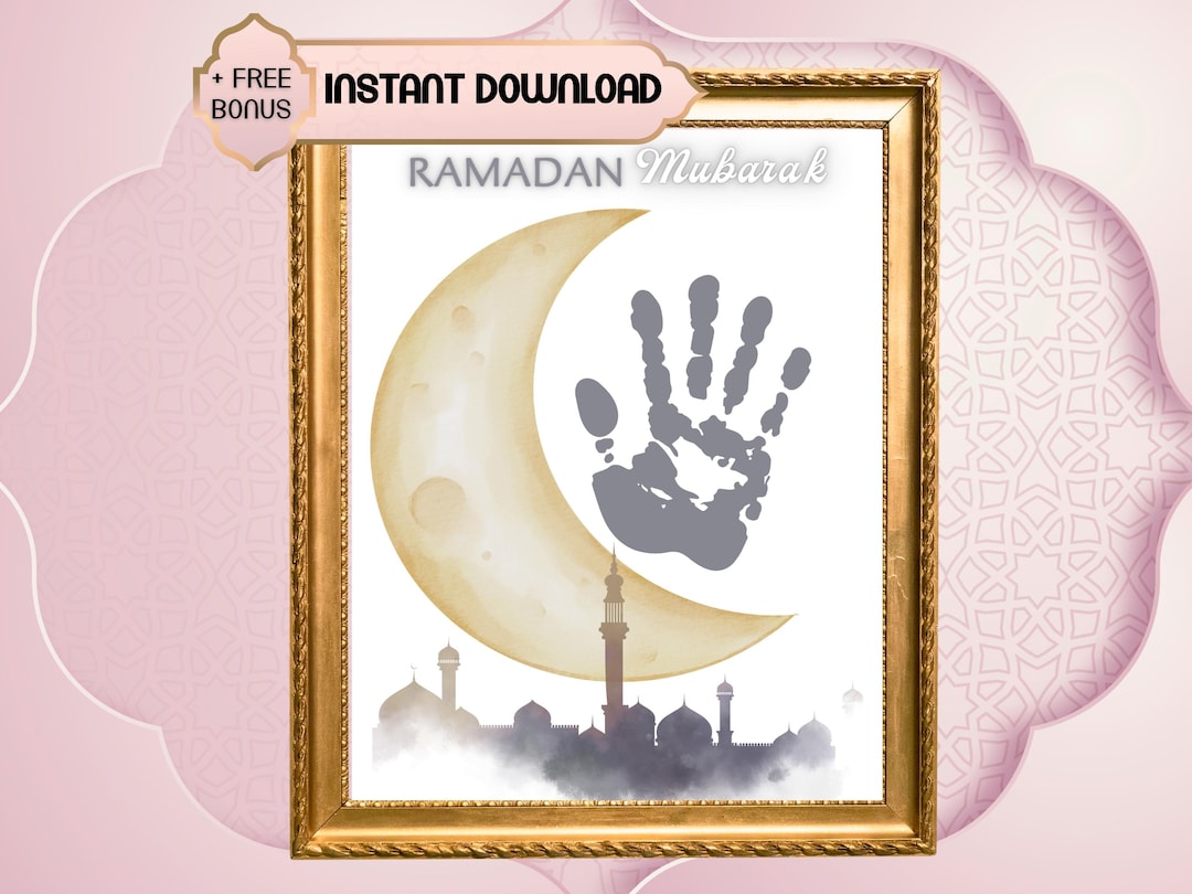 My First Ramadan, Handprint Footprint Art, Islamic Baby Gift, Ramadan ...