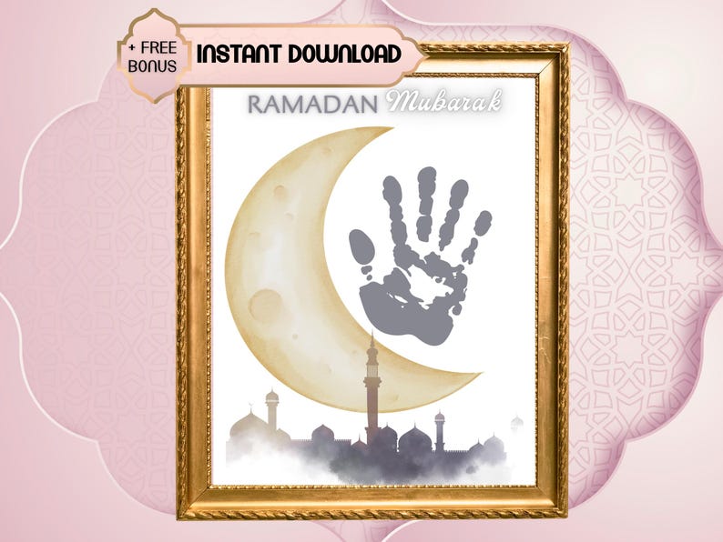 My First Ramadan, Handprint Footprint Art, Islamic Baby Gift, Ramadan ...