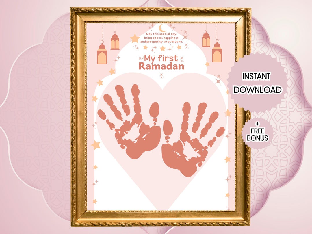 My First Ramadan, Handprint Footprint Art, Islamic Baby Gift, Ramadan ...