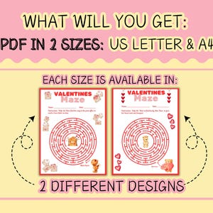Valentine's Maze Printable: Kids Activity Game (PDF) - Etsy
