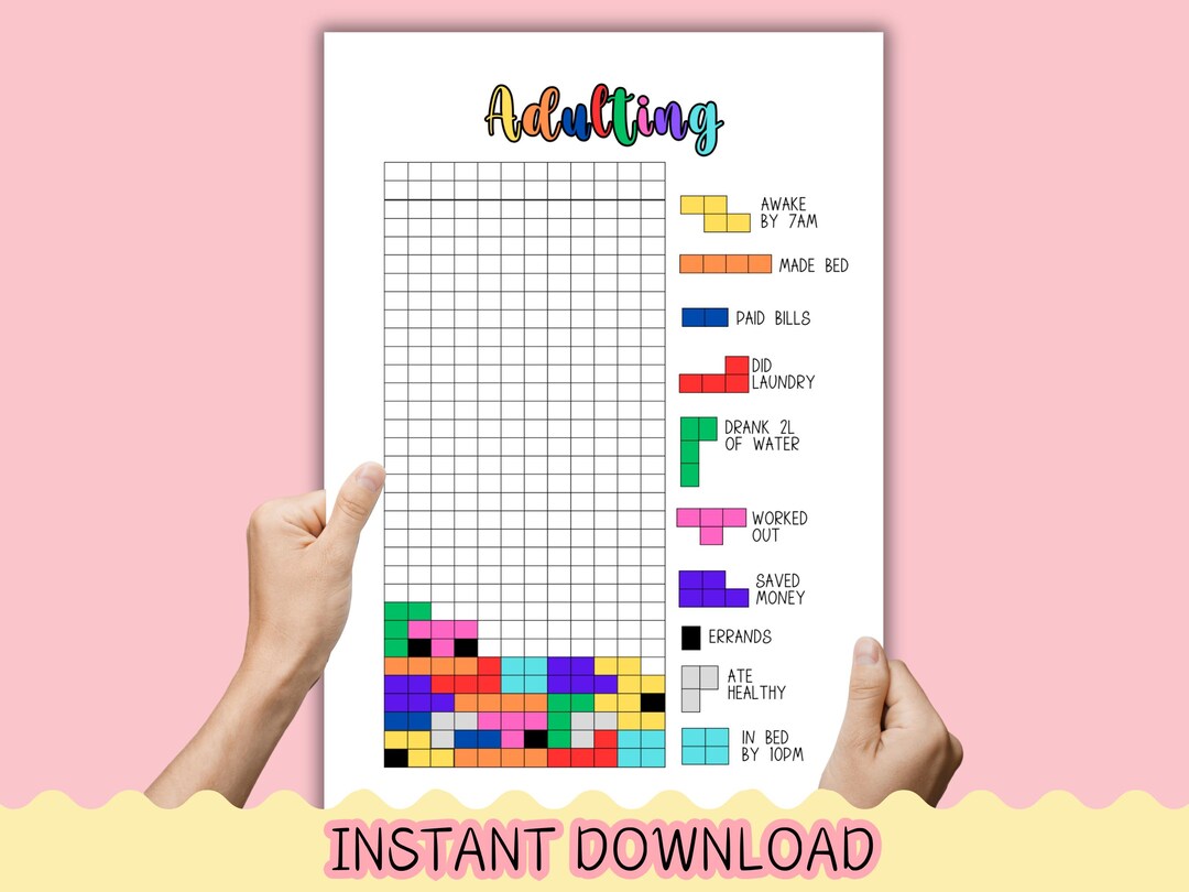 Adulting Task Tracker Printable: Chore Chart & Journal (digital ...