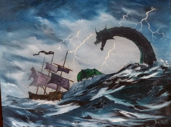 Leviathan the Tempest Oil Painting 1620 | Etsy