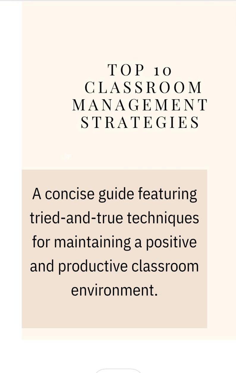 Top 10 Classroom Management Strategies - Etsy