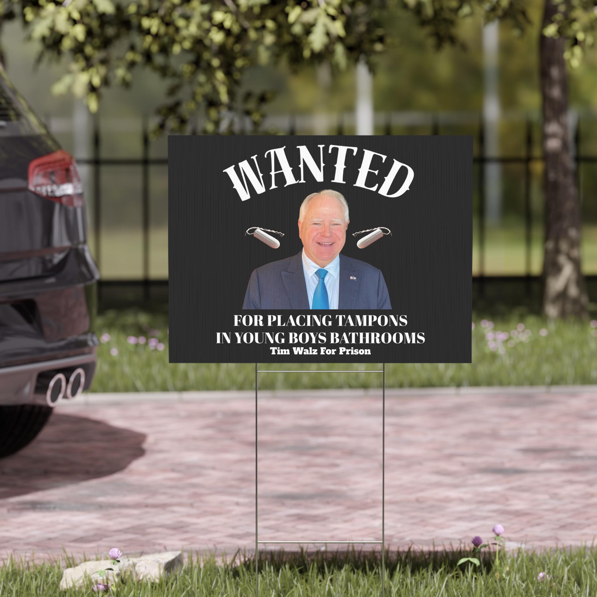 Funny Tim Walz Tampon Yard Sign - Etsy