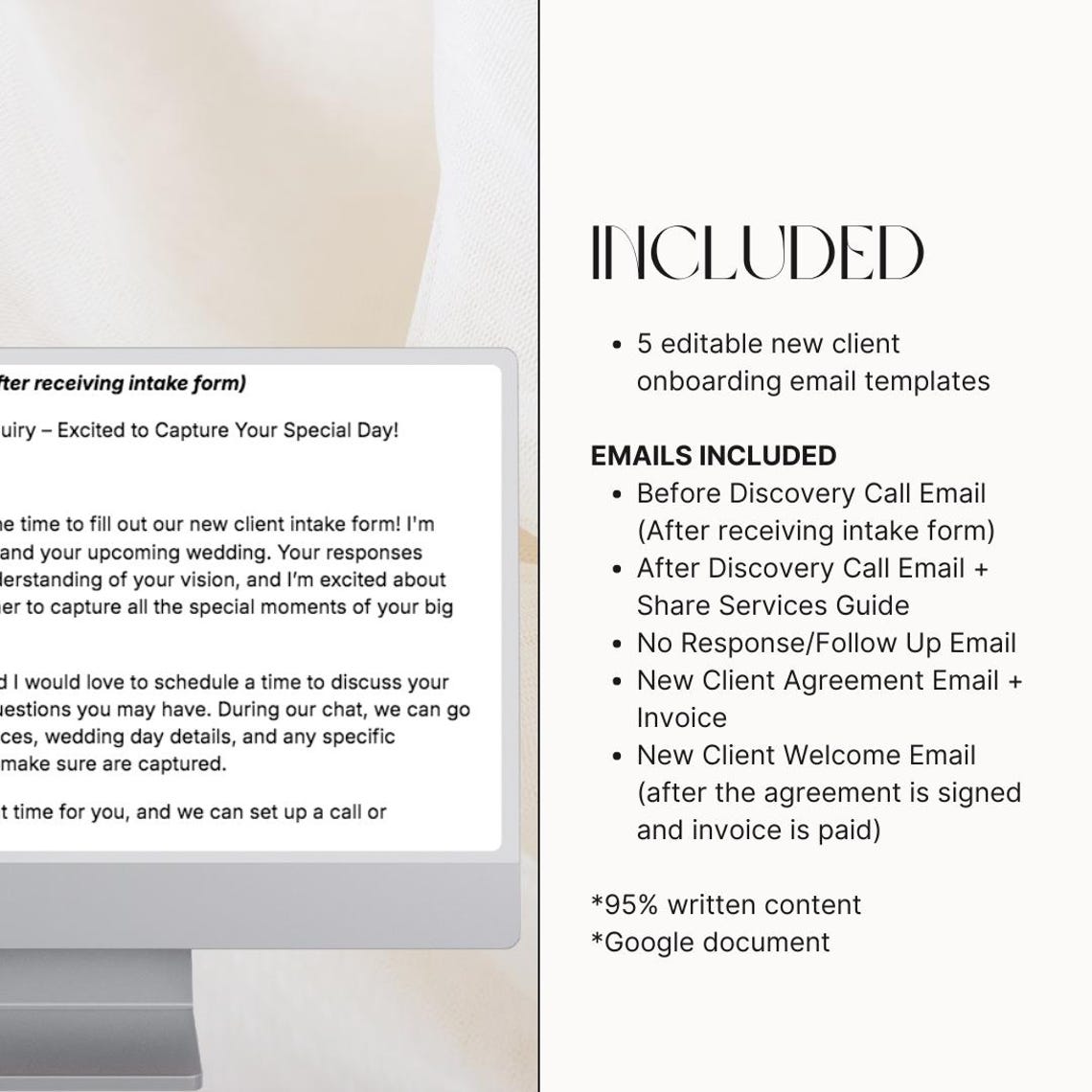 Photography Onboarding Emails Template | Wedding Photography Business ...