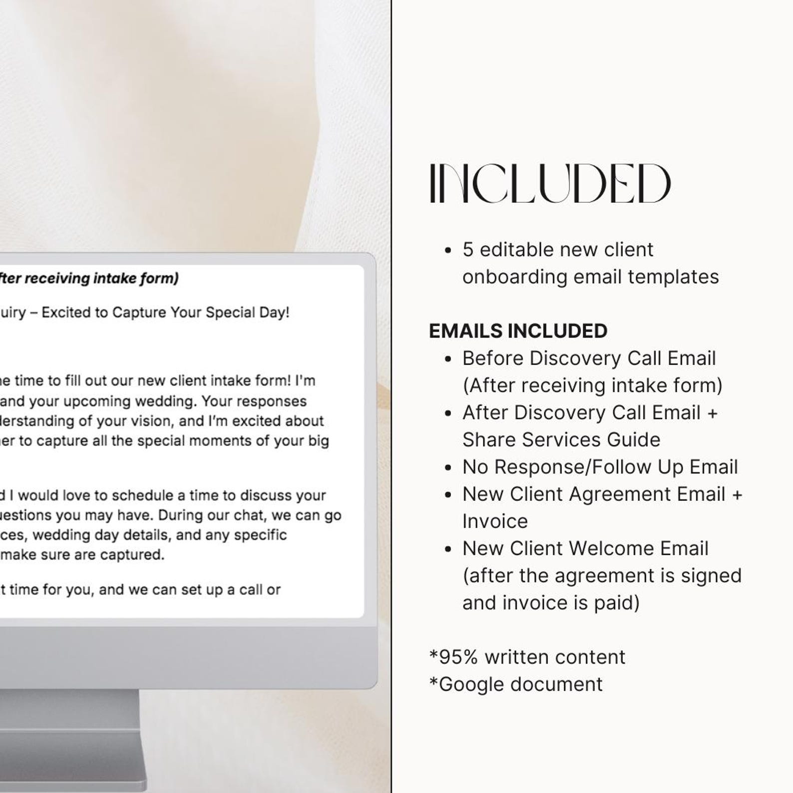 Photography Onboarding Emails Template | Wedding Photography Business ...