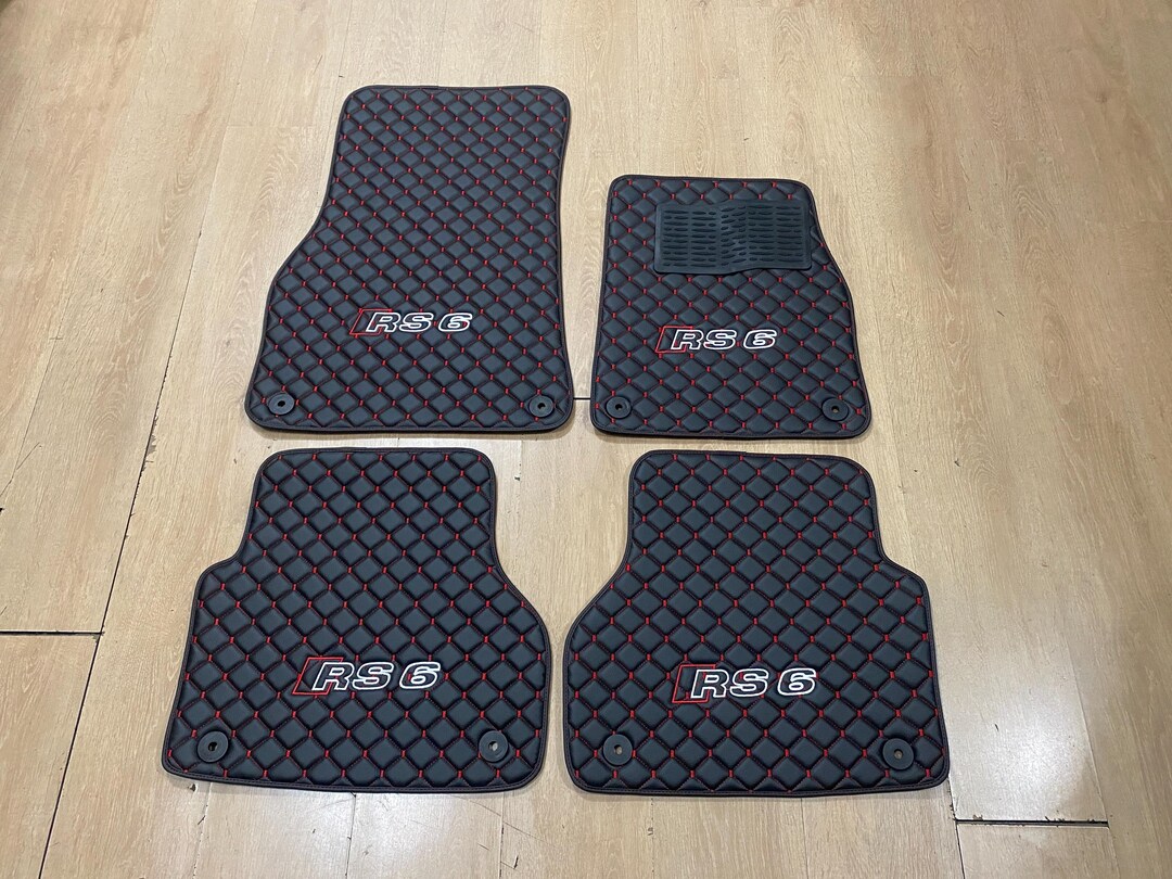 R.H.D Leather Car Mats for Audi RS6 2019-2024 C8 , Custom Design ...