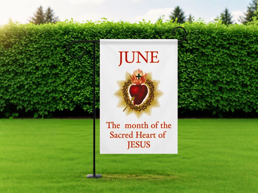 Sacred Heart of Jesus Garden Flag: Catholic Outdoor Decoration - Etsy
