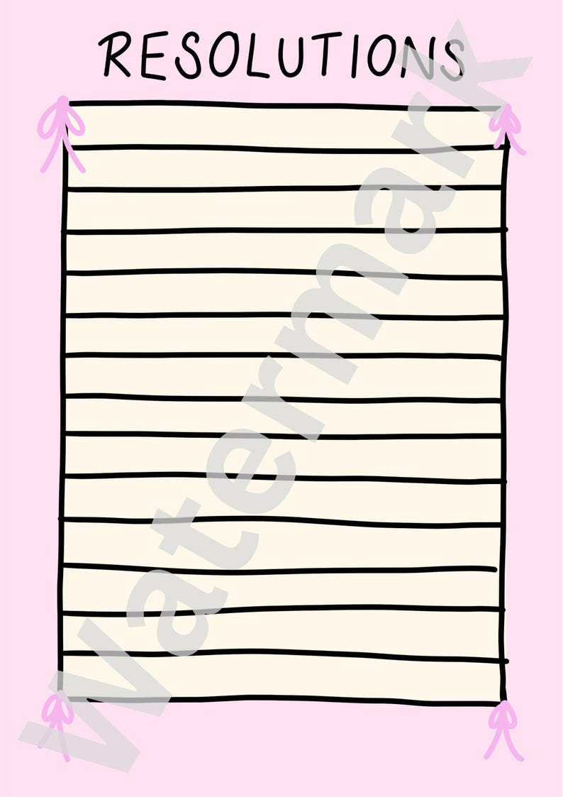 Pink Bow 2025 Resolutions Planner - Etsy
