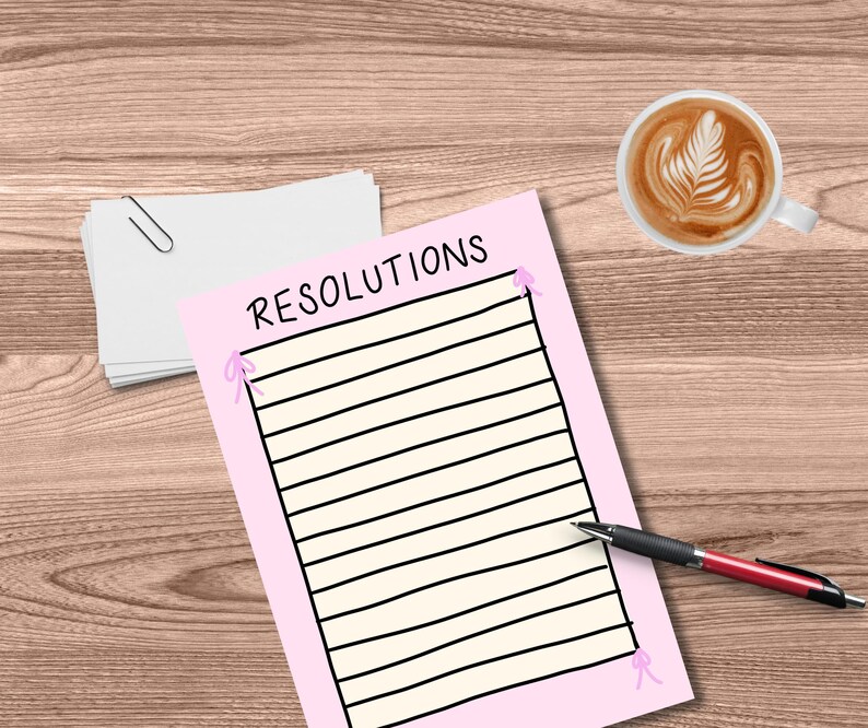 Pink Bow 2025 Resolutions Planner - Etsy