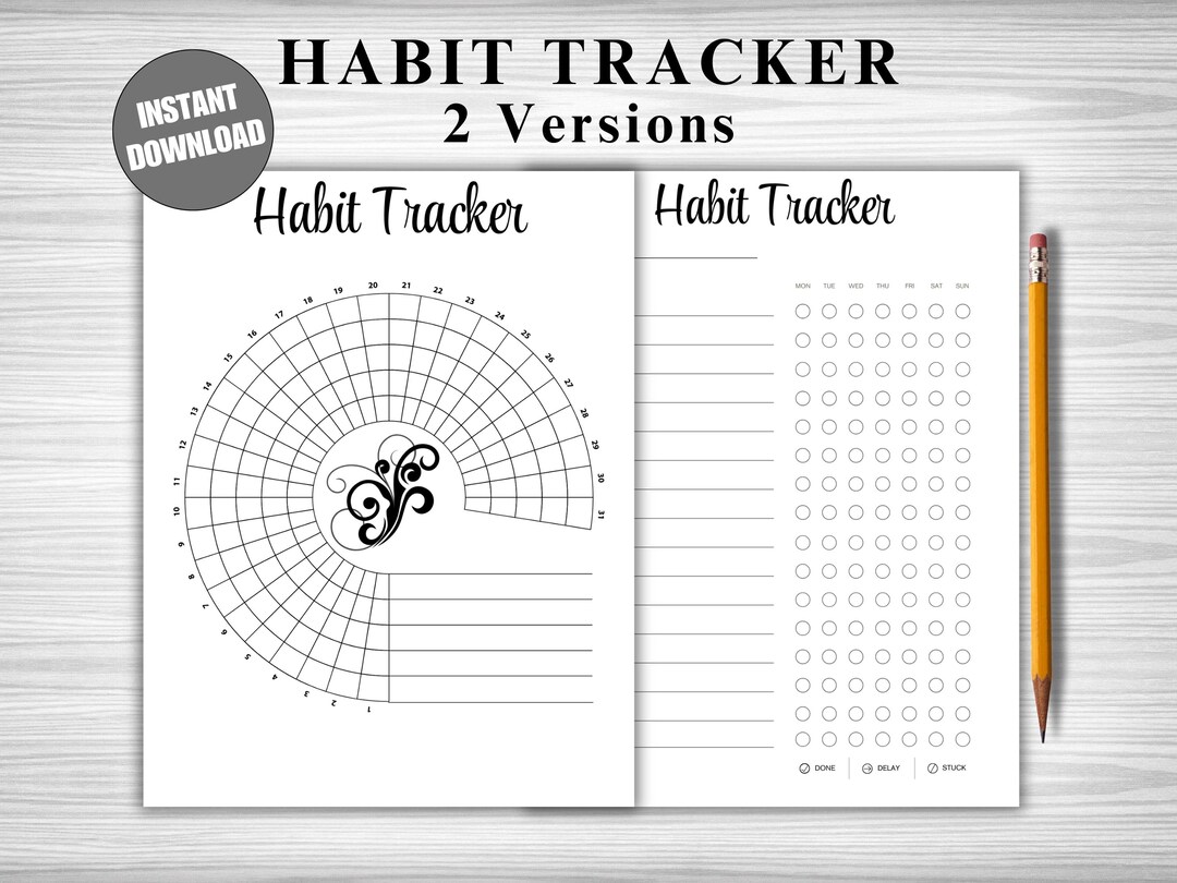 Habit Tracker Printable | Monthly Habits Log | Routine Tracking | Daily ...
