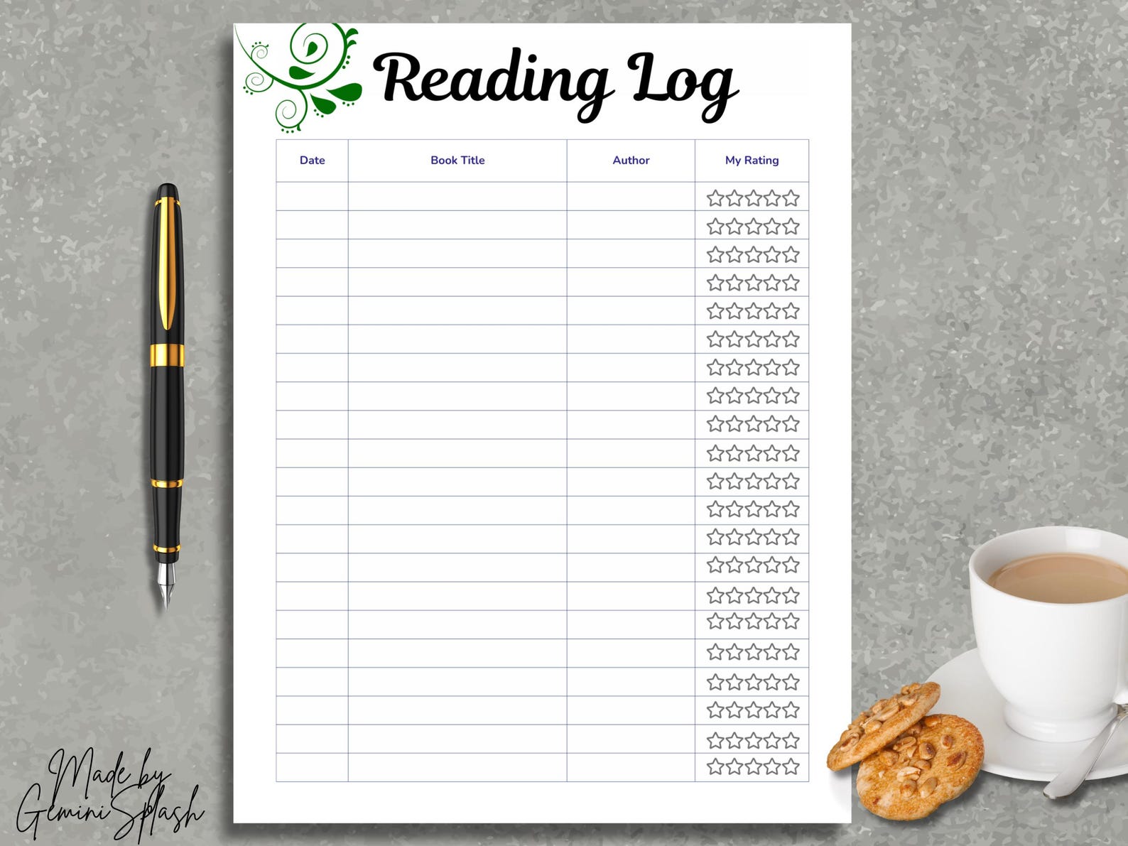 Book Tracker Printable | Reading Log Printable | Book Reading Template ...