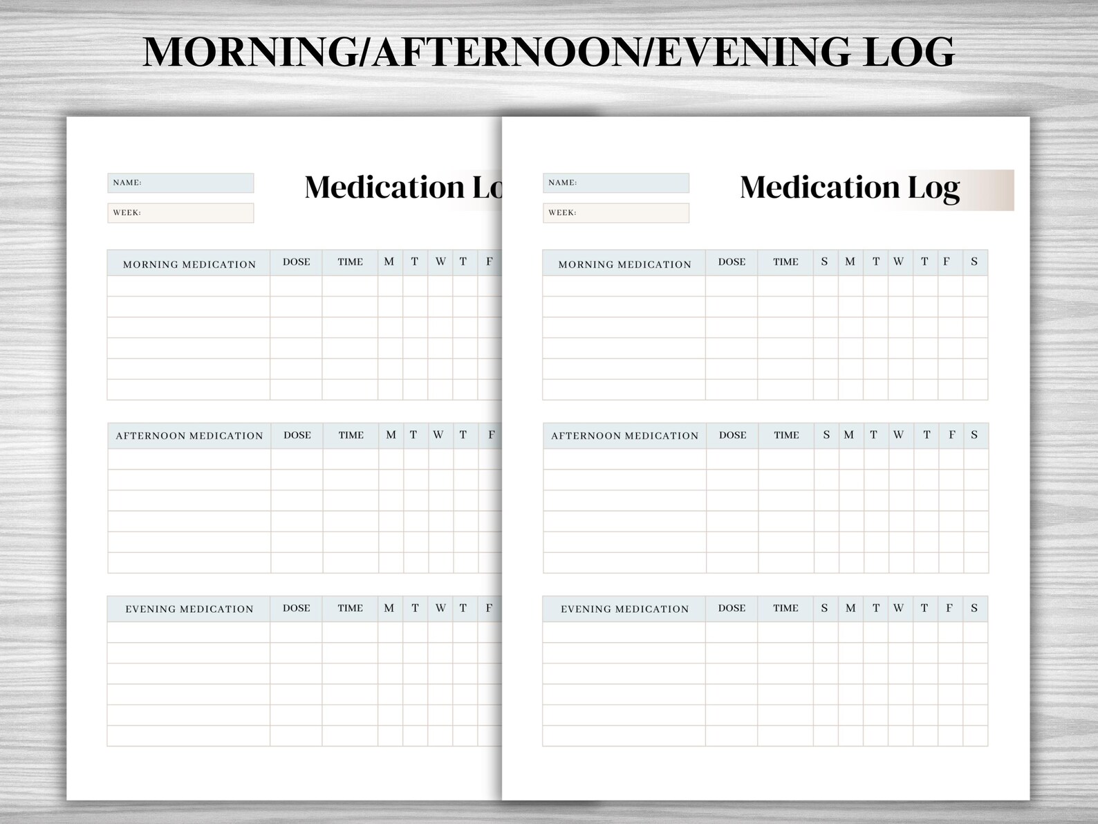 Medication Log Printable: Daily Tracker, AM PM Schedule (PDF) - Etsy