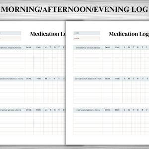 Medication Log Printable: Daily Tracker, AM PM Schedule (PDF) - Etsy