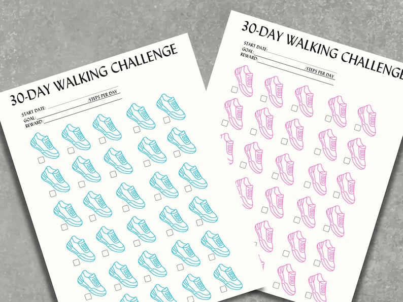 30-day Walking Challenge Printable | 30 Day Walk Tracker | Fitness ...