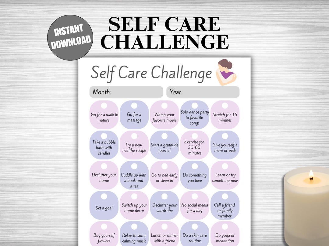 Self Care Challenge Printable: Self Love Tracker (PDF) - Etsy