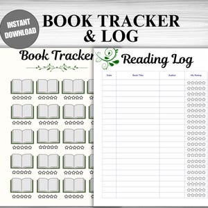 Book Tracker Printable: Reading Log & Challenge (PDF) - Etsy