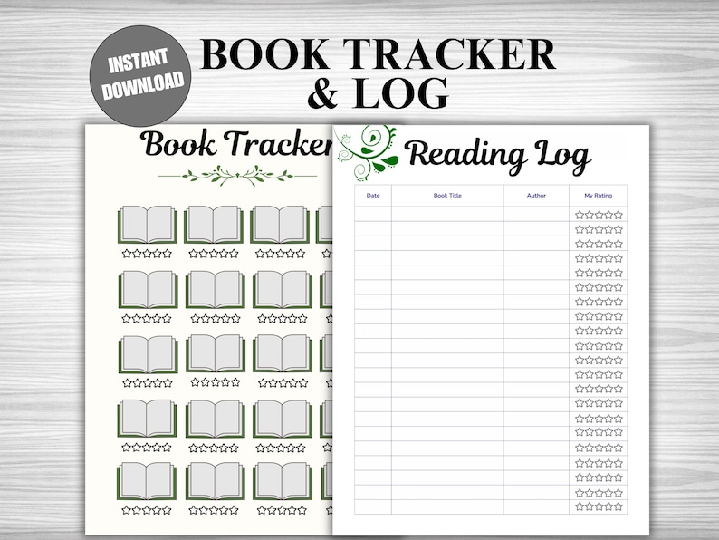 Book Tracker Printable | Reading Log Printable | Book Reading Template ...
