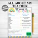 Teacher Questionnaire Printable | Teachers Favorites List | Back to ...