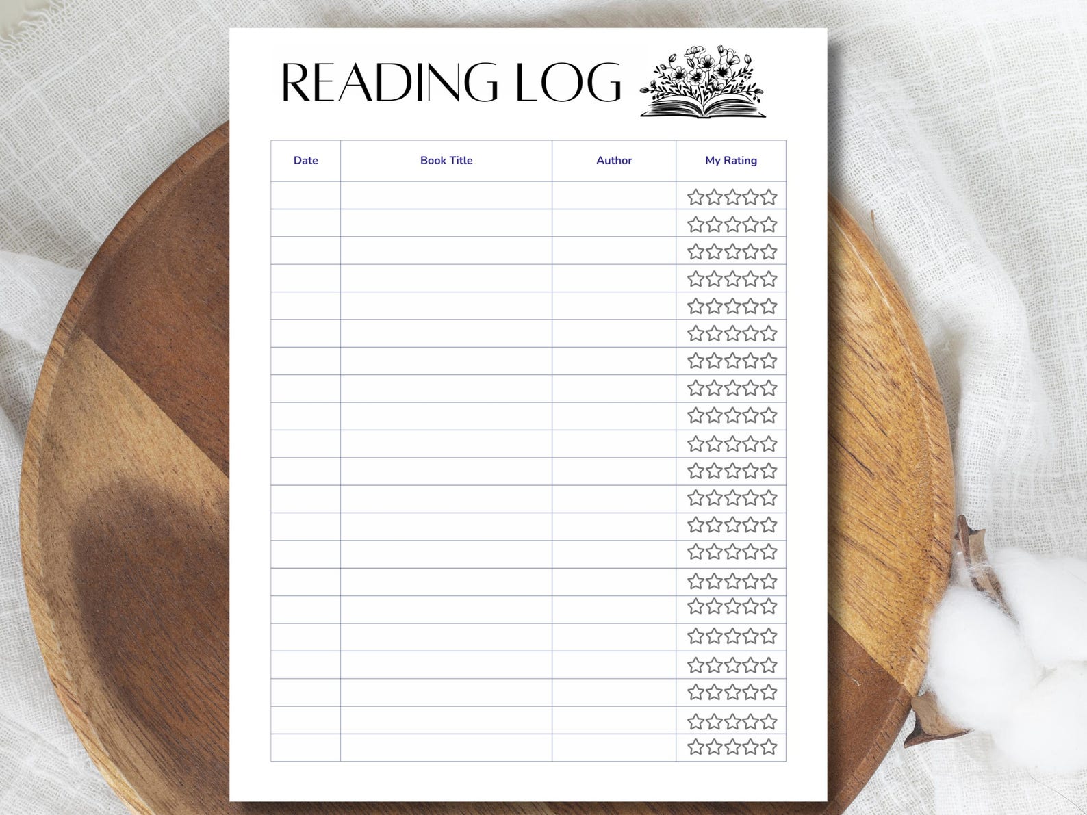 Book Review Bundle Printable: Reading Log & Tracker (PDF) - Etsy