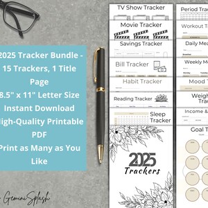 Tracker Bundle Printable PDF | Journal Tracker Pages | Habit Tracker ...