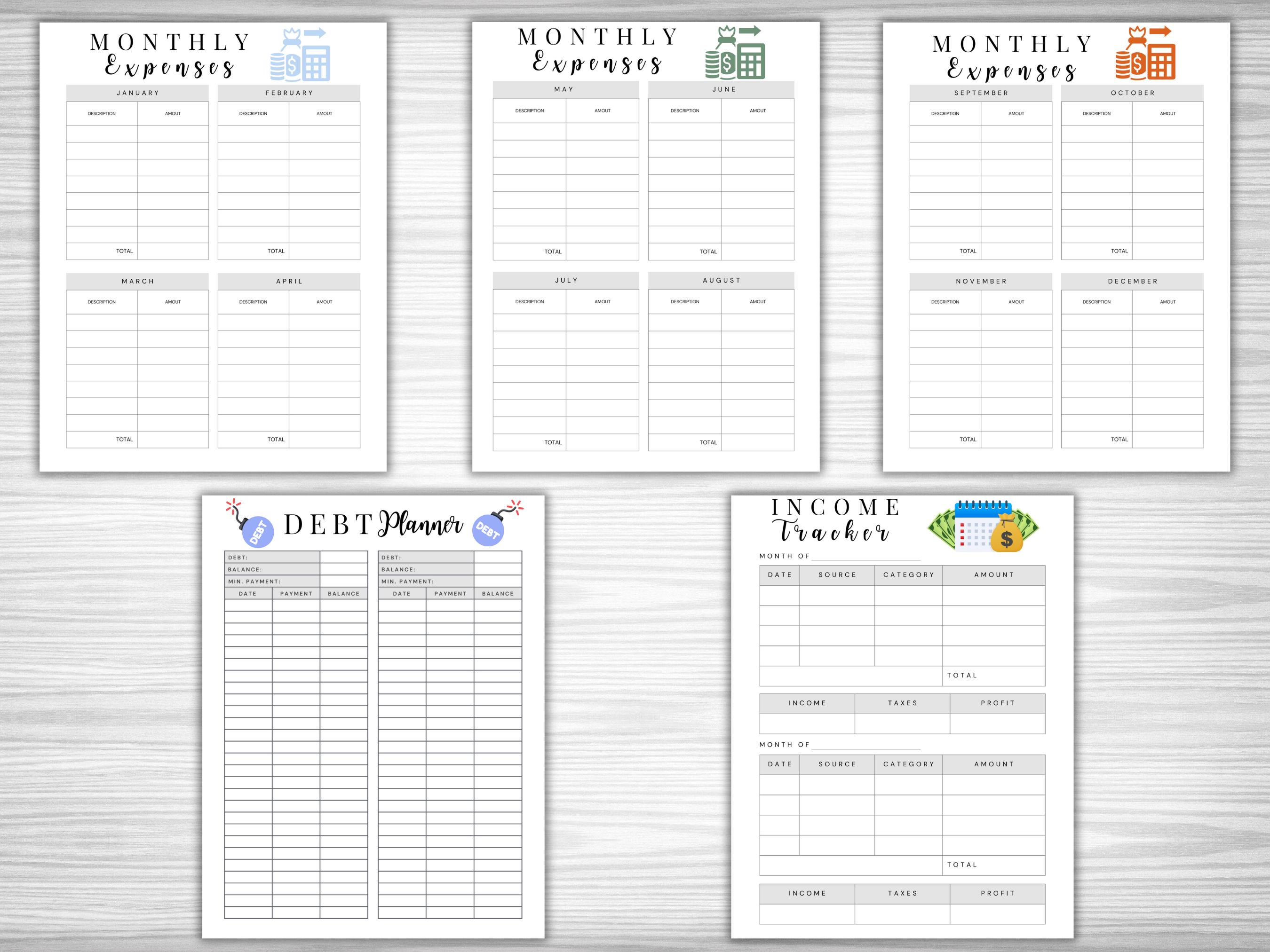 Budget & Savings Tracker Printable Bundle (PDF) - Etsy