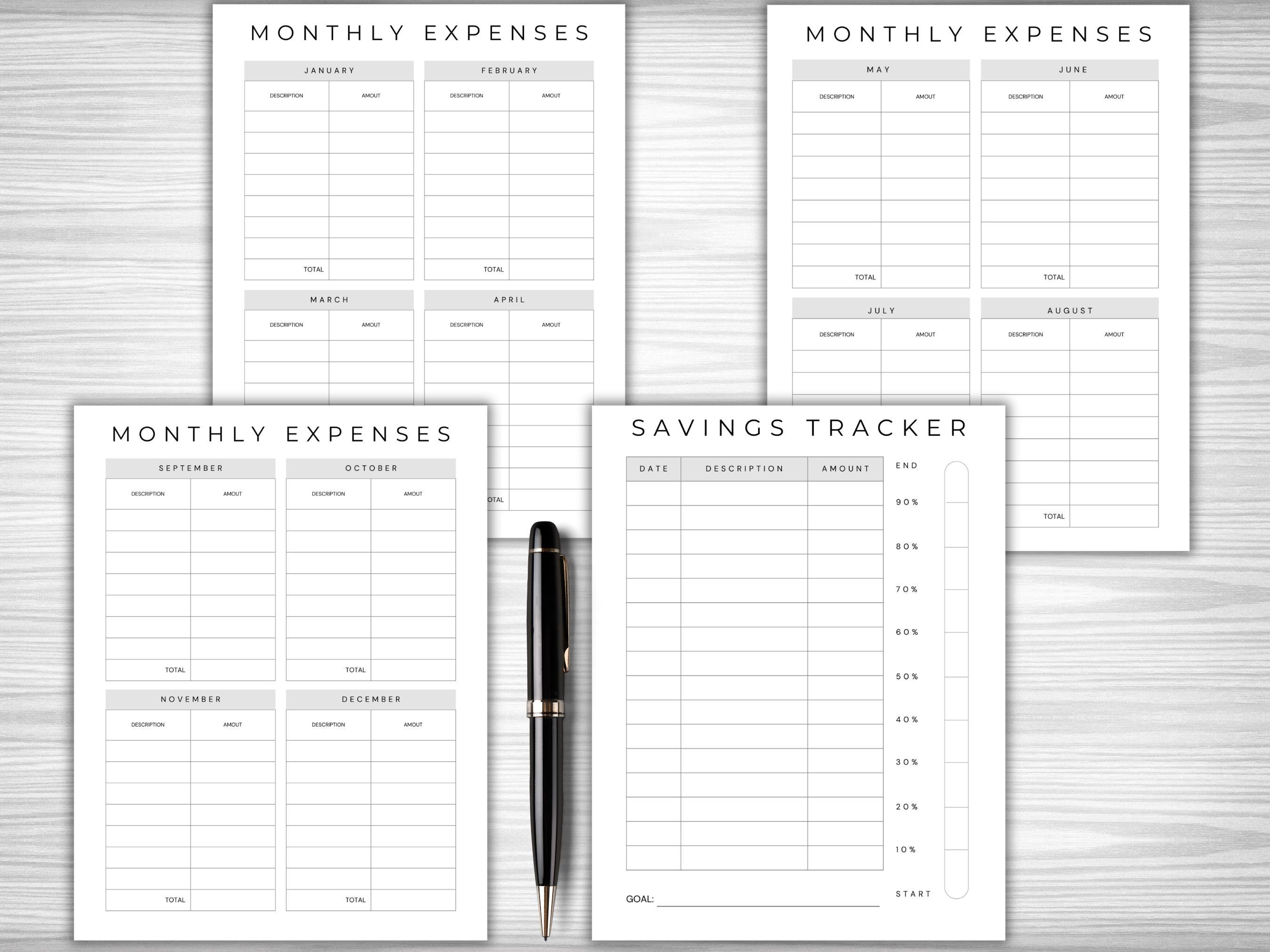Minimalist Budget Planner Bundle: Finance Tracker Printables (PDF) - Etsy