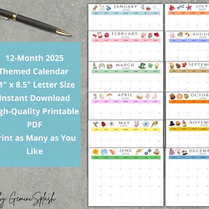 2025 Calendar Printable | Cute Calendar Planner | Monthly Planner ...