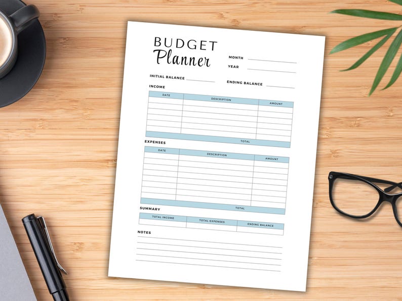 Budget Planner Printable | Budget Tracker PDF | Monthly Budget Sheet ...