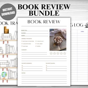 Book Review Bundle Printable | Reading Log | Book Tracker | Reading ...