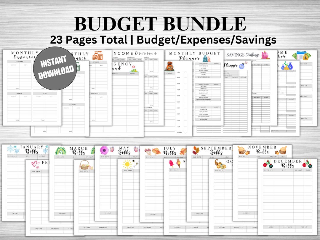 Budget & Savings Tracker Printable Bundle (PDF) - Etsy