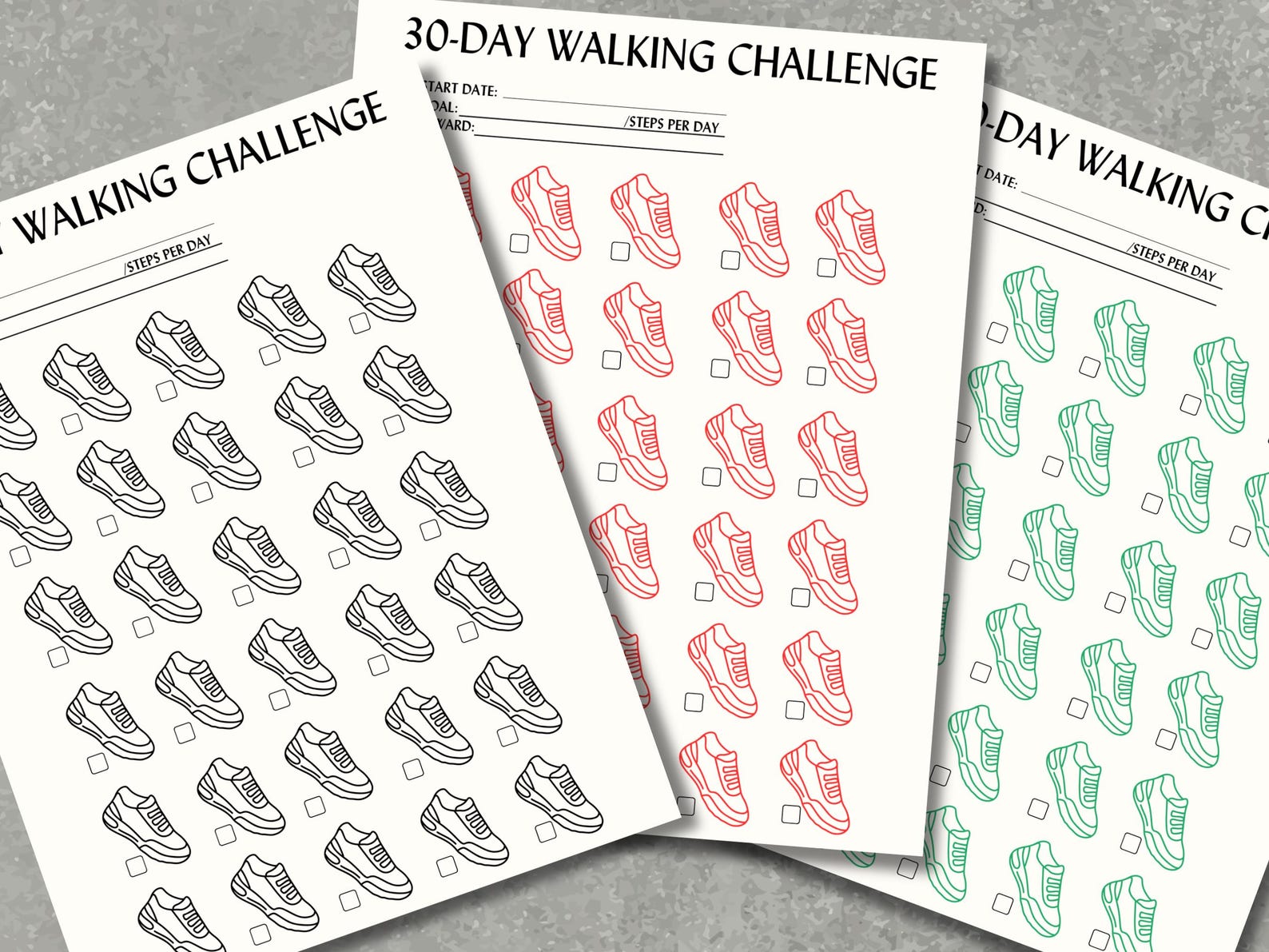 30-day Walking Challenge Printable | 30 Day Walk Tracker | Fitness ...