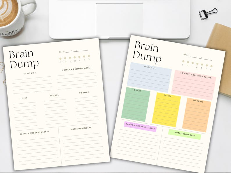 ADHD Brain Dump Planner: Daily Organizer (PDF) - Etsy