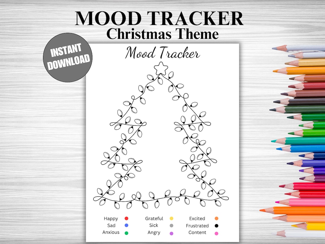 Christmas Tree Mood Tracker Printable | Holiday Feelings Journal (PDF ...