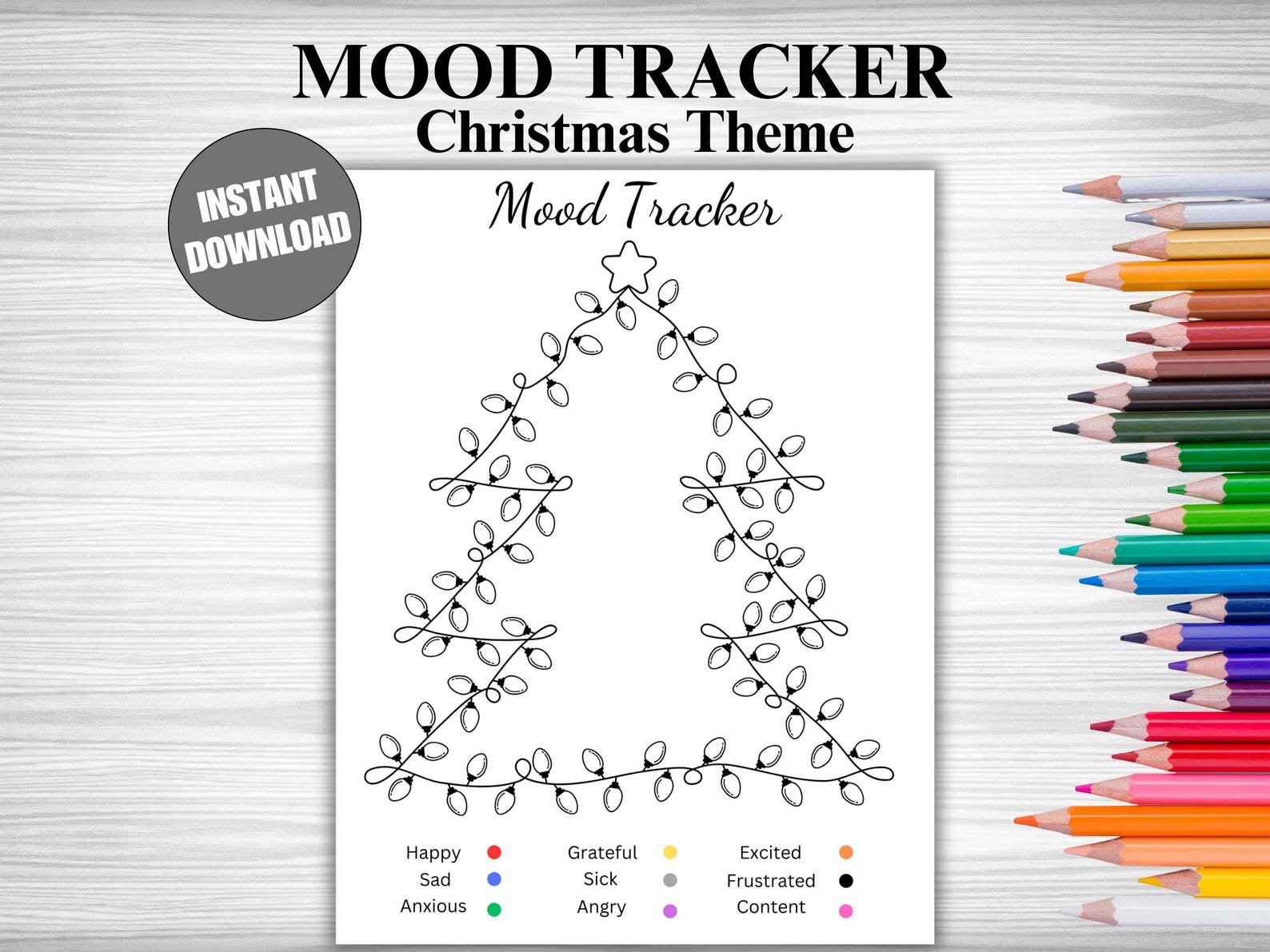 Christmas Tree Mood Tracker Printable | Holiday Feelings Journal (PDF ...