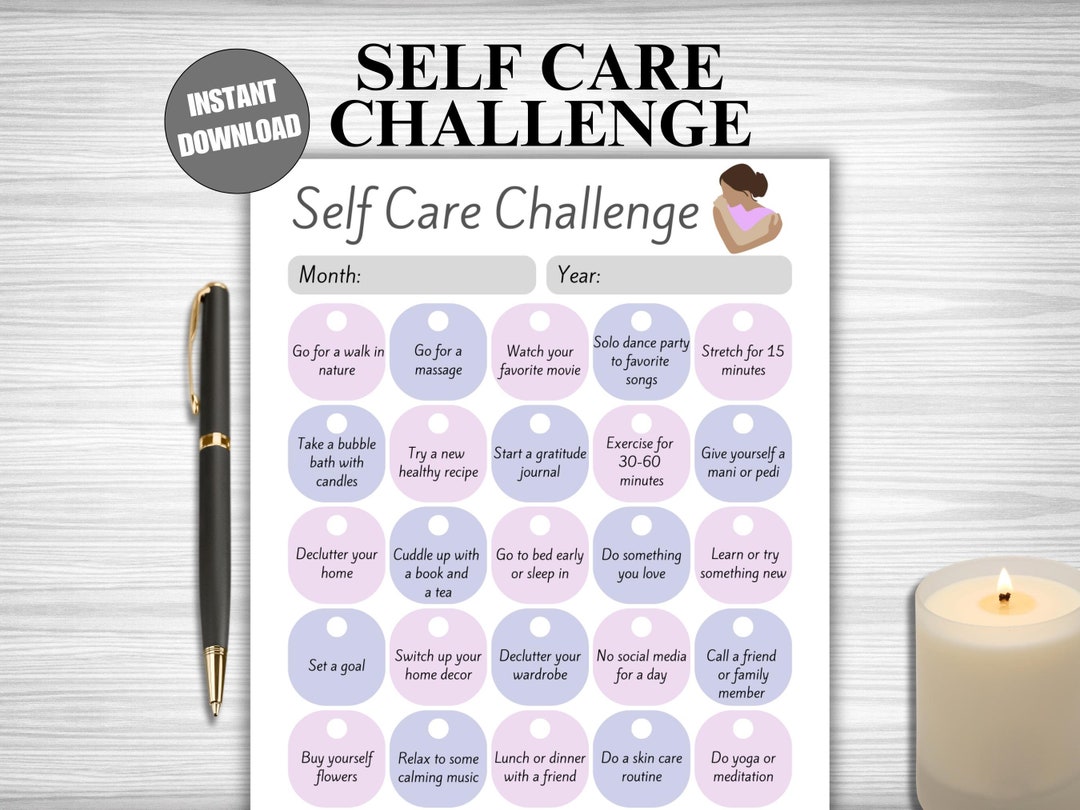Self Care Challenge Printable | Self Care Journal Log | Self Care ...