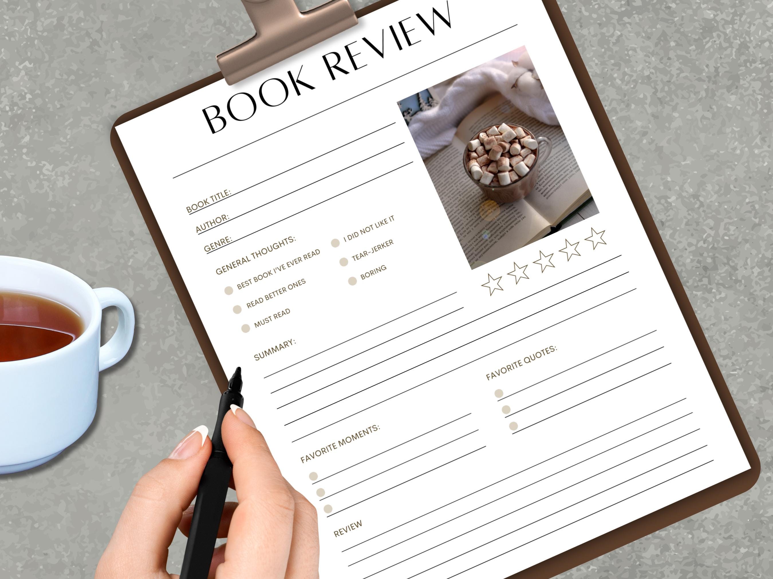 Book Review Bundle Printable: Reading Log & Tracker (PDF) - Etsy