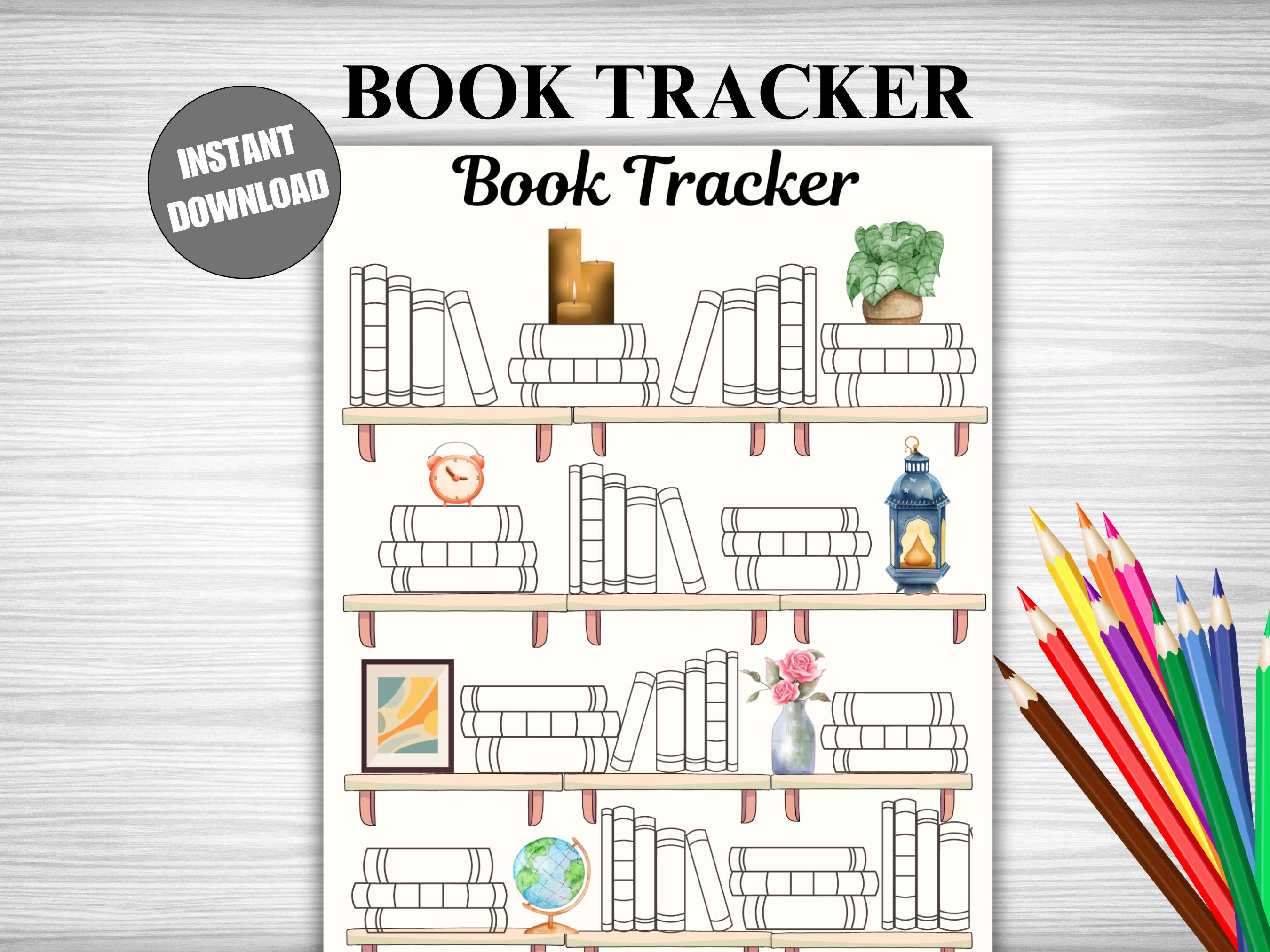 Book Tracker Printable | Bookshelf Reading Log | Reading Journal Page ...