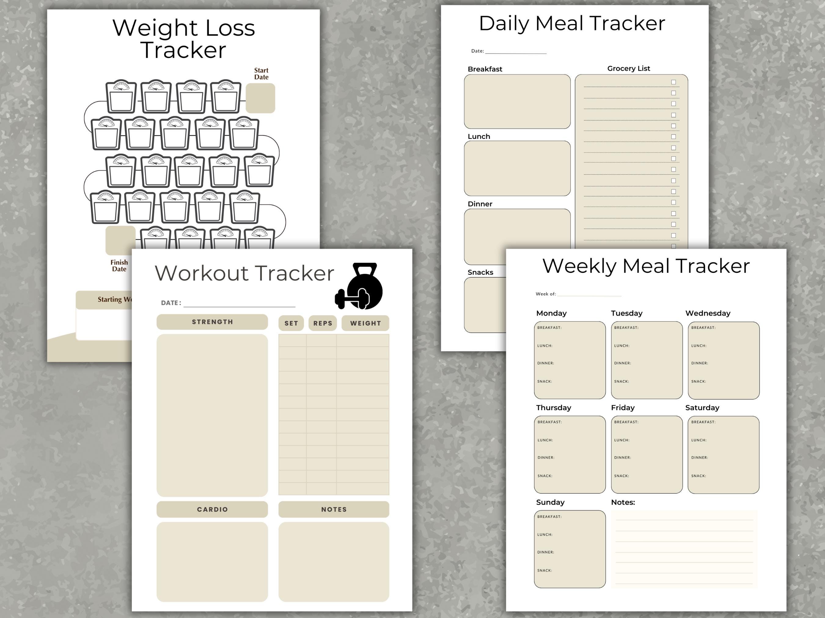 Tracker Bundle Printable PDF Journal Tracker Pages Habit Tracker Mood ...