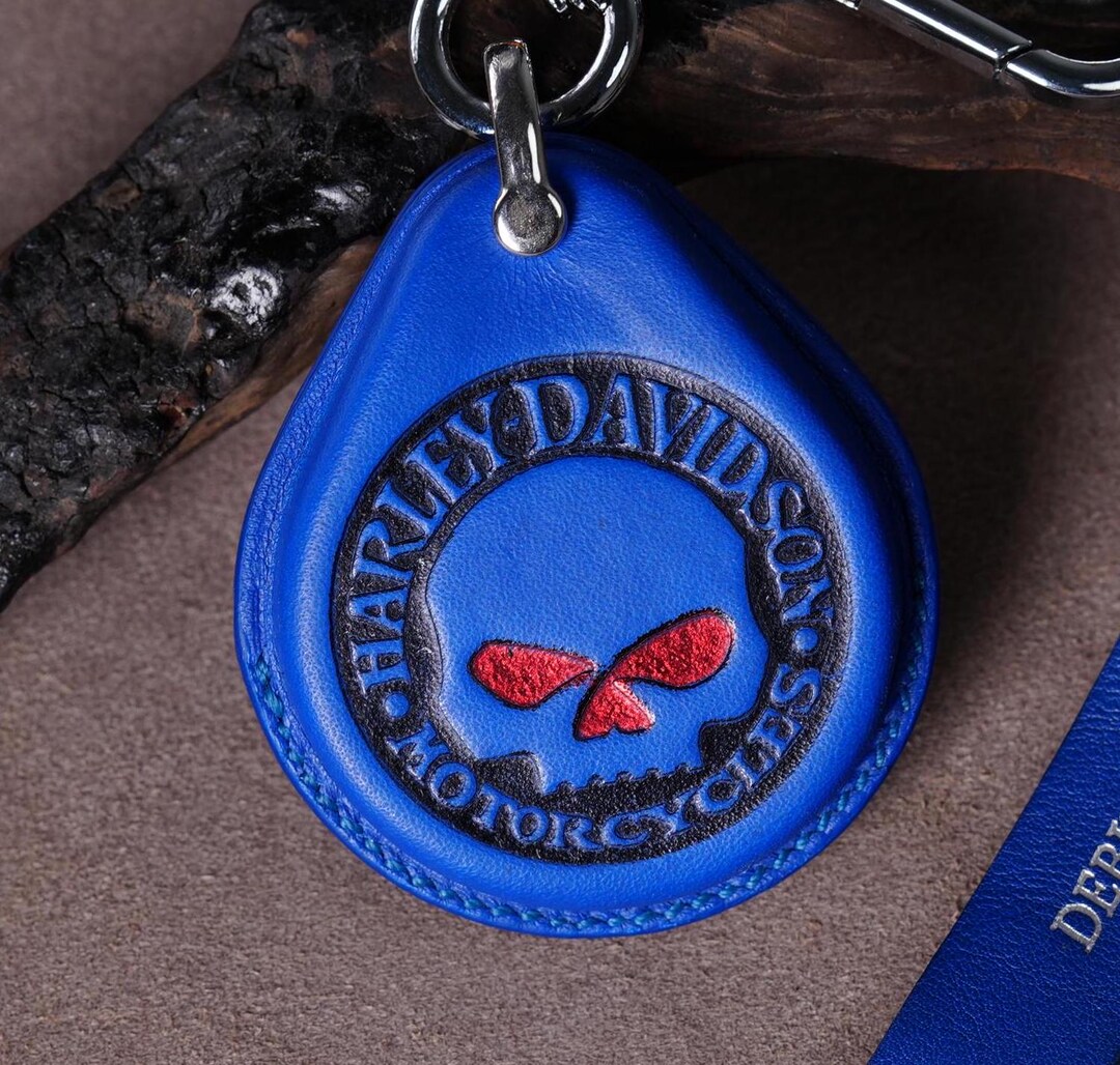 Leather Key Fob Cover for Harley Davidson X48 1200 883, Street Glide ...