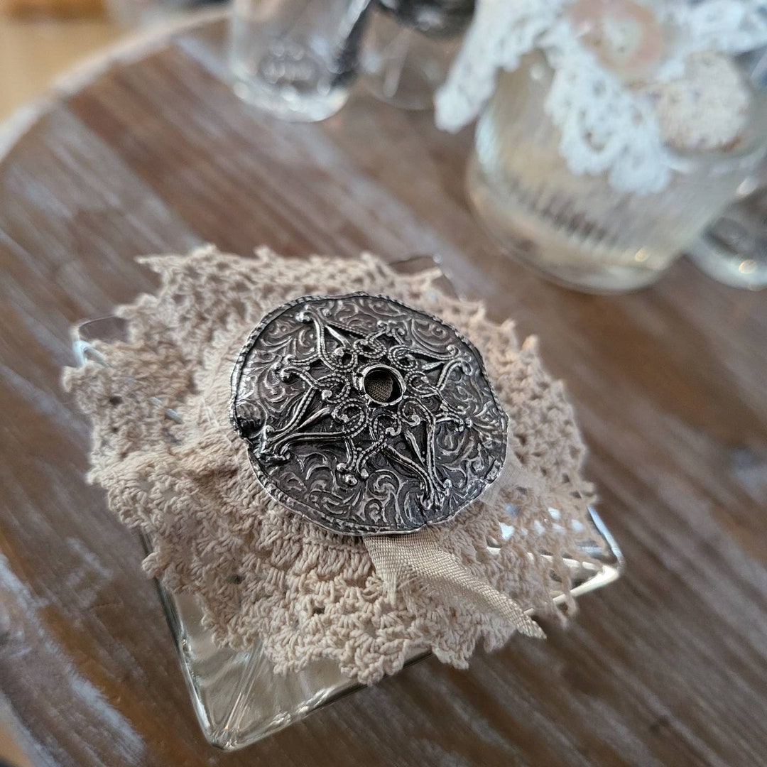 Reclaimed Fine Silver - Gothic Lacey Effect Design - Strawberry Cap for ...
