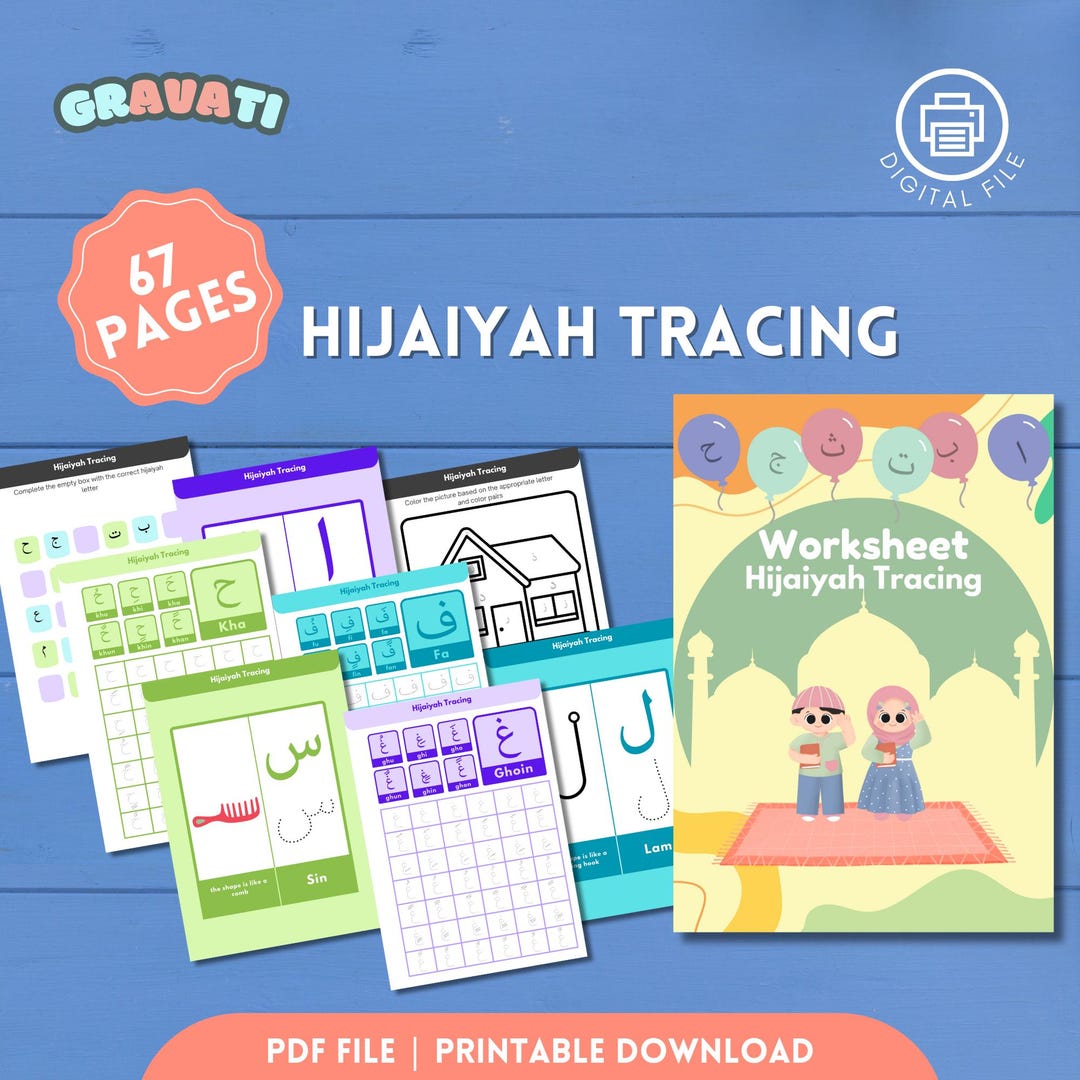 Hijaiyah Tracing Worksheets 67 Pages Printable PDF Arabic Alphabet ...